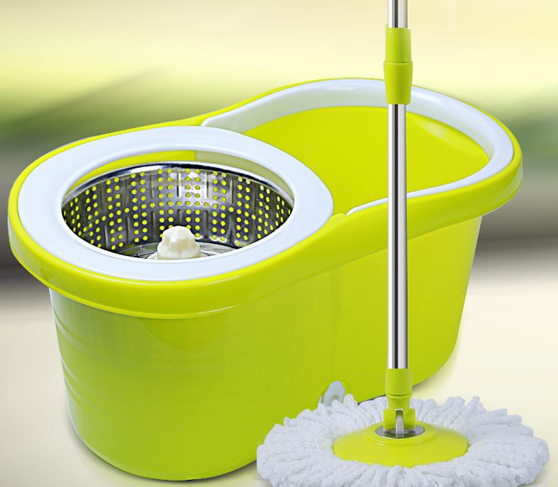 Hand press double drive rotary mop